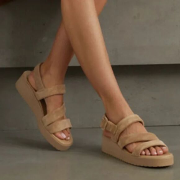 Vince | Shoes | Vince Skylar Suede Wedge Slingback Sandals Size 7 New ...